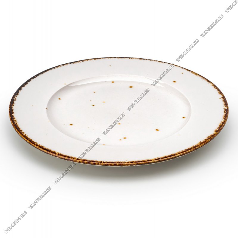 Elegantica Тарелка плоская d18,5см, белый с шоколадом, б/уп :: ФАРФОР ...